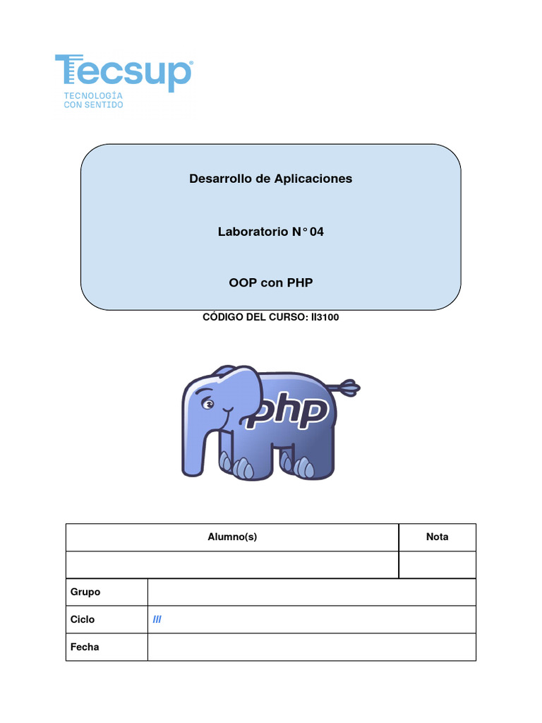 Laboratorio 04 - OOP Con PHP (Parte 1) | PDF | Programación orientada a objetos | Herencia ...