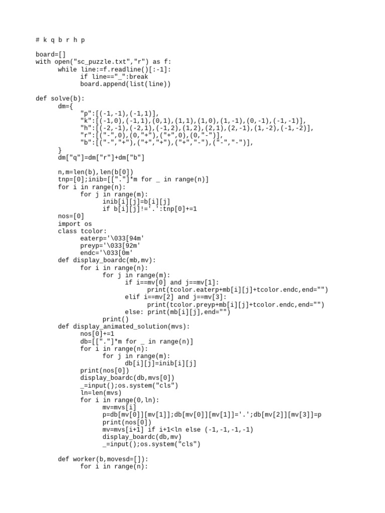Chess Puzzle Solver Script | PDF