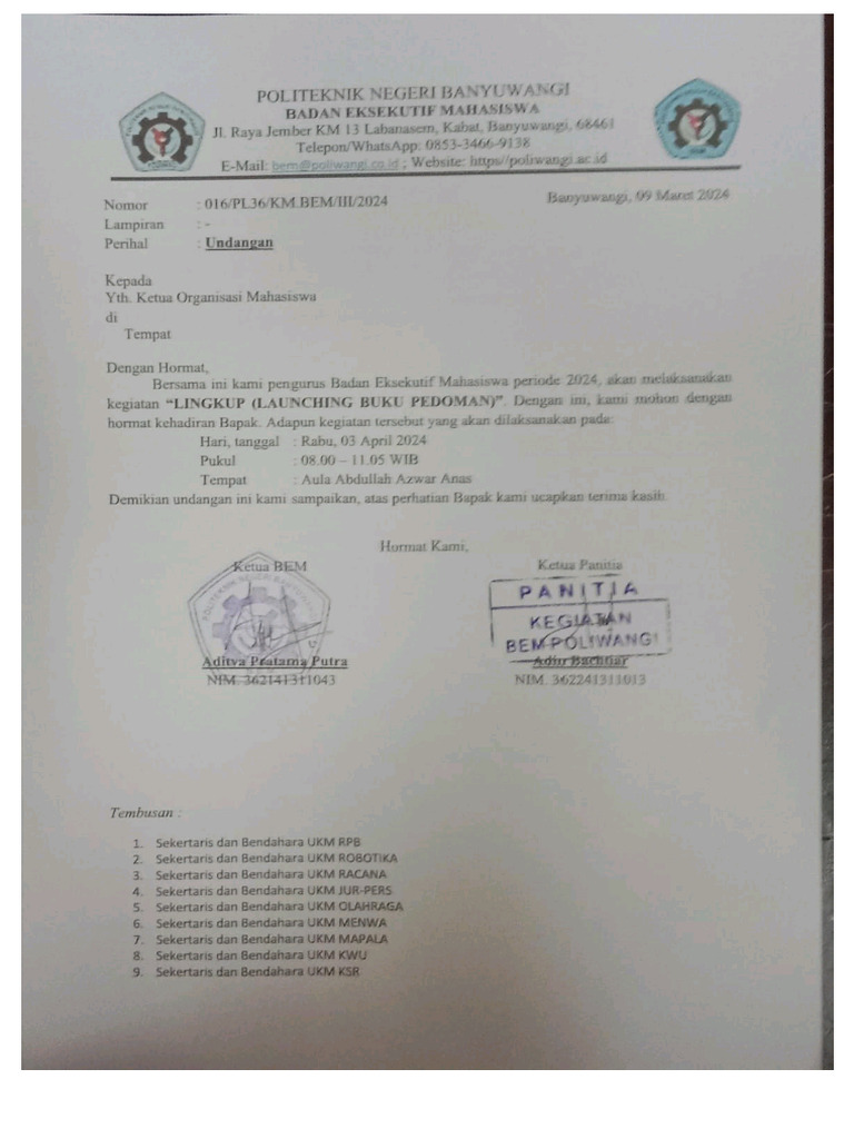 Undangan Ormawa | PDF