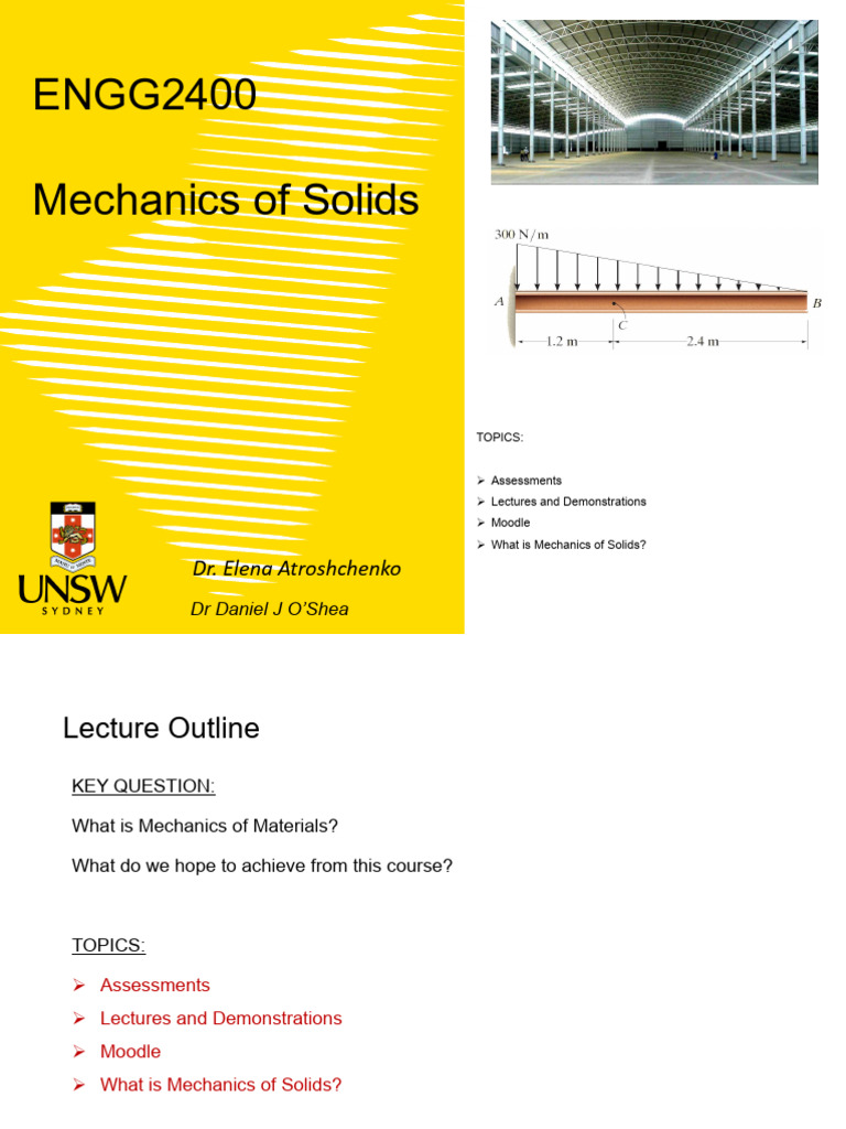 Mechanics of Solids - Week 1 | PDF | Stress (Mechanics) | Deformation ...