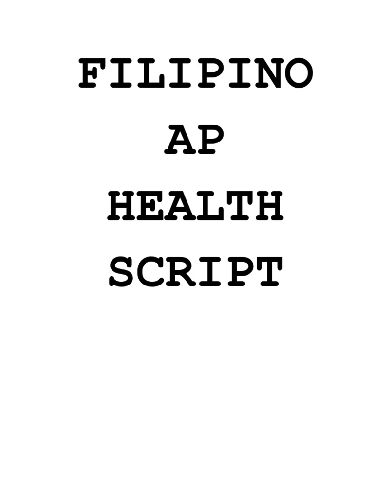Filipino Ap Health Script | PDF