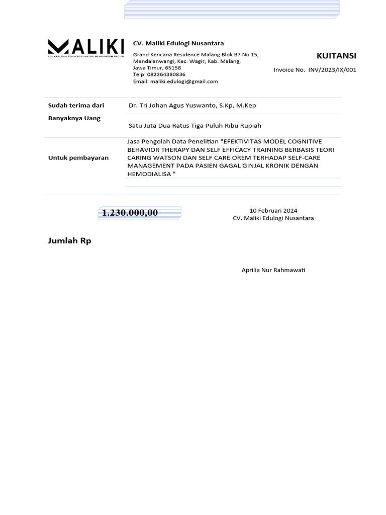 Kuitansi Jasa Olah Data 2 | PDF