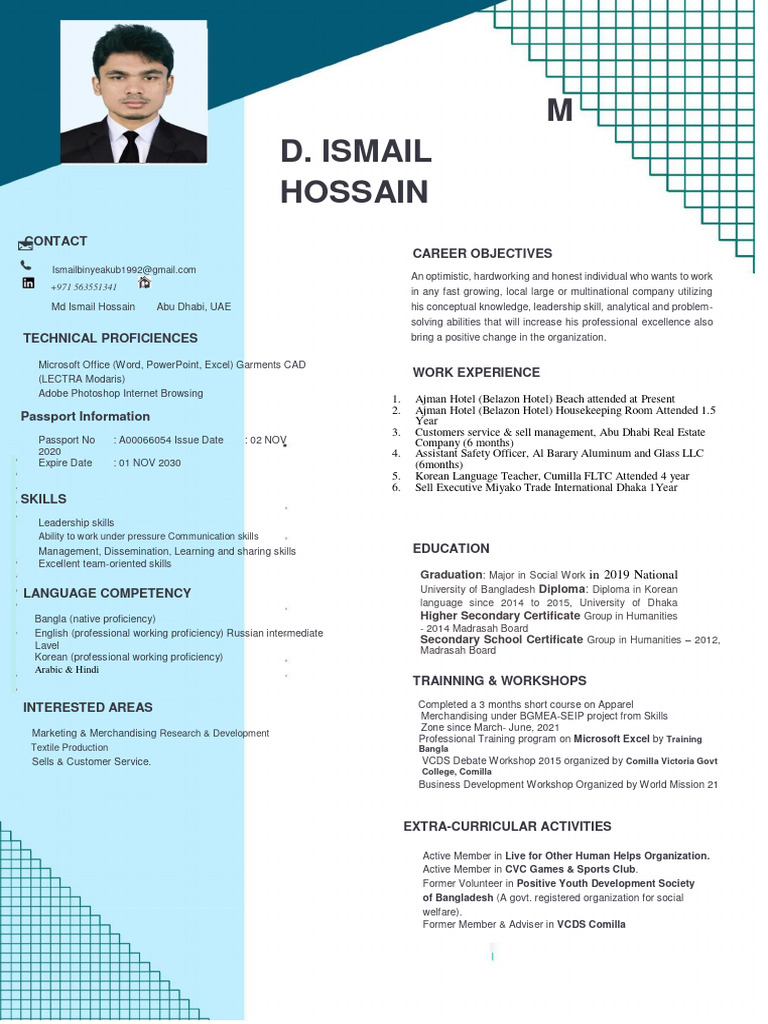 MD Ismail Hossain Resume | PDF MD Ismail Hossain Resume | PDF