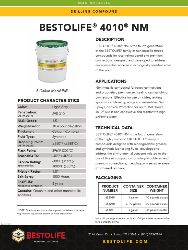 Bestolife® 4010® NM | PDF | Materials | Chemical Substances