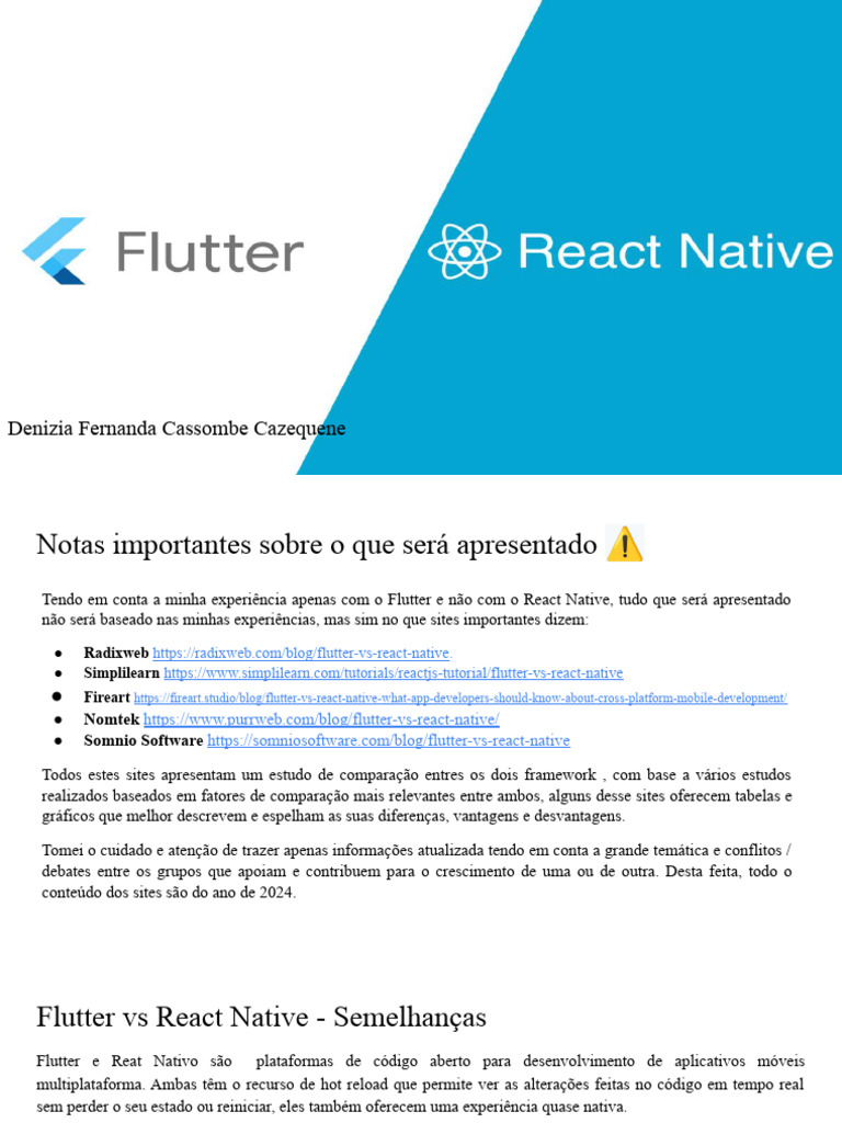 Flutter Vs React Native | PDF | Script Java | Ciência da Computação Flutter Vs React Native | PDF | Script Java | Ciência da Computação