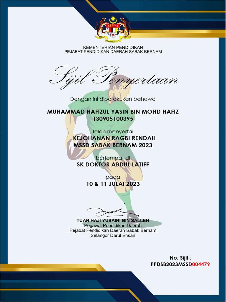 Microsoft Word - Sijil Penyertaan RAGBI.docx | PDF