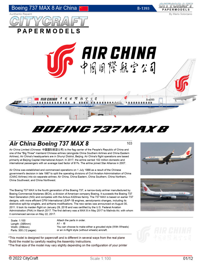 Boeing 737 MAX 8 Air China | PDF | Airlines | Aircraft