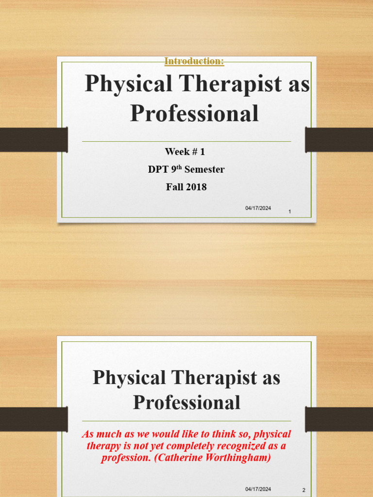 Chapter 1 Introduction The Physical Therapist As Professional | PDF ...