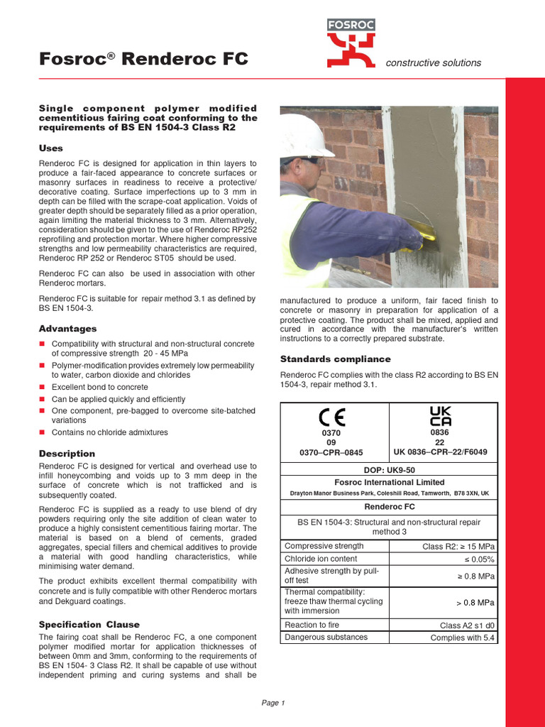 Renderoc FC Dec22 | PDF | Concrete | Water