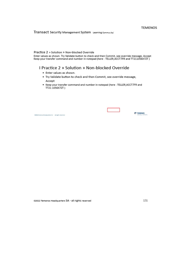 I Practice 2 Solution Non-Blocked Override: Transact | PDF | Debits And Credits | Computing