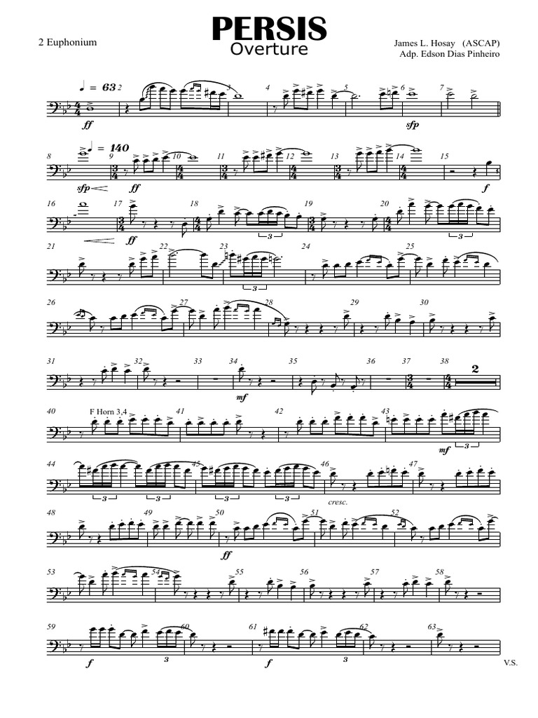 PERSIS Overture BRASS BAND BMMGV 2024 - 2 Euphonium | PDF