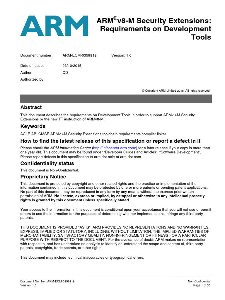 ARM UG ARMv8-M Security Extensions Requirements On Dev Tools | PDF | Pointer (Computer ...