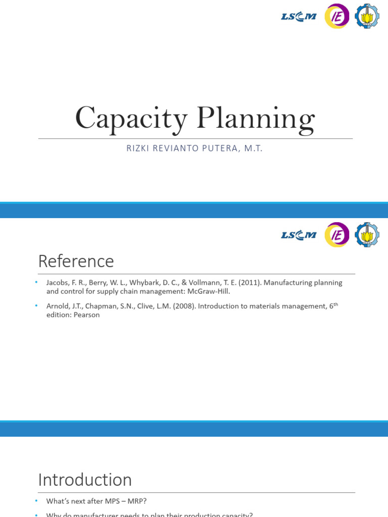 W11 - 12 Capacity Planning | PDF | Production And Manufacturing