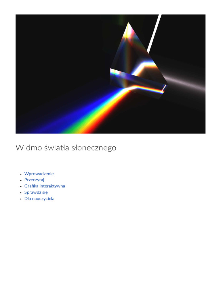 Widmo Swiatla Slonecznego | PDF