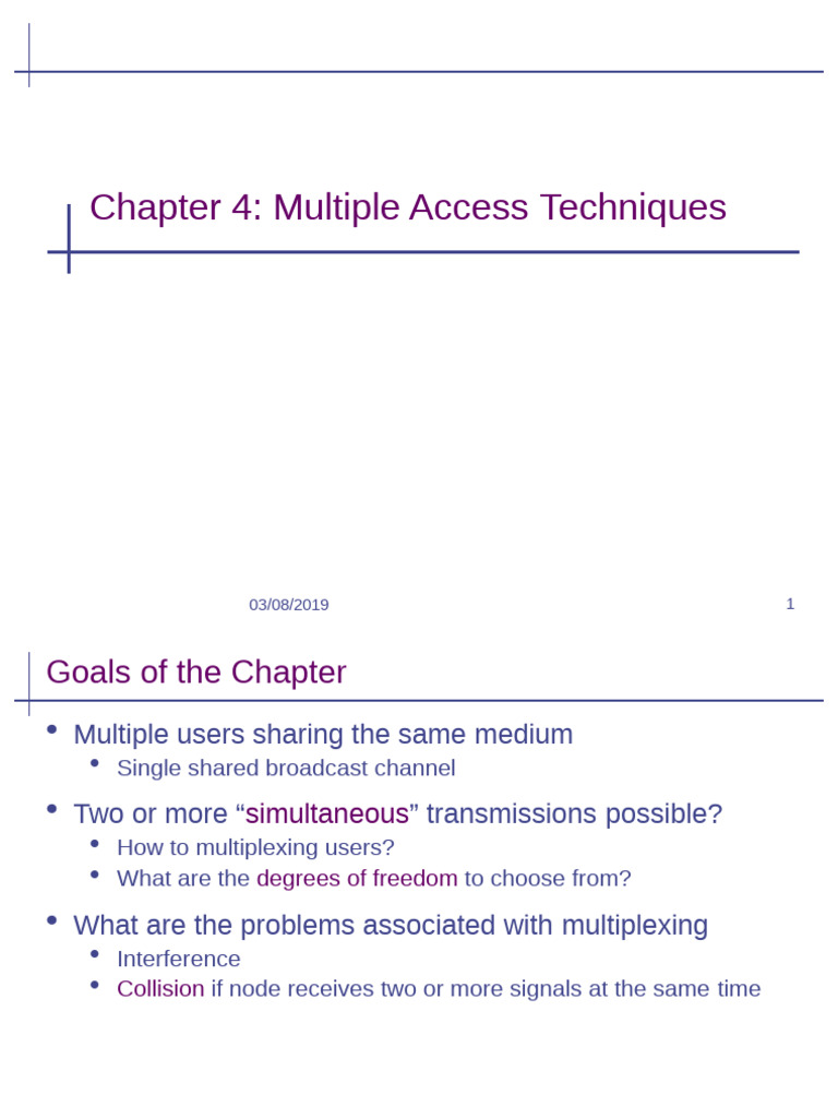 Chapter 4 Multiple Access PDF | PDF | Multiplexing | Cellular Network