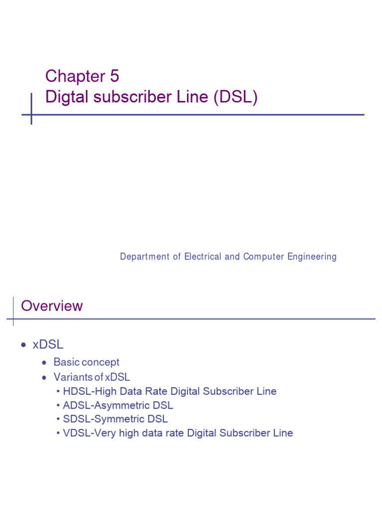ch5-xDSL | PDF | Digital Subscriber Line | Orthogonal Frequency ...