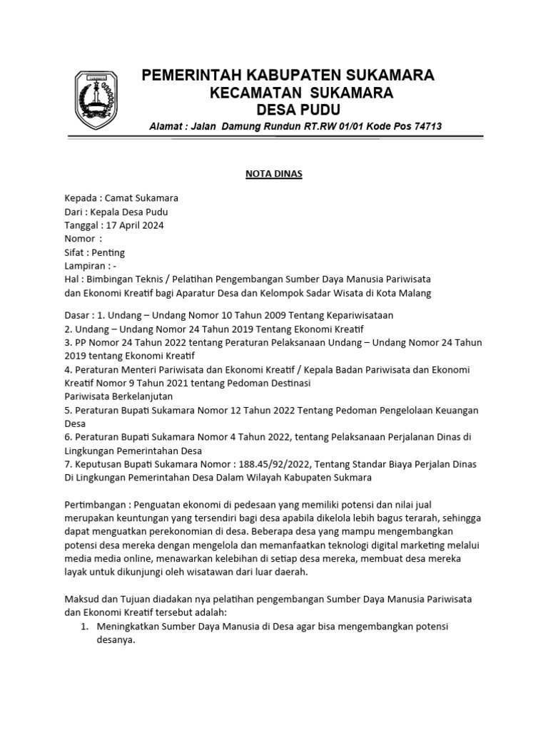 Pemerintah Kabupaten Sukamara: Kecamatan Sukamara Desa Pudu | PDF ...