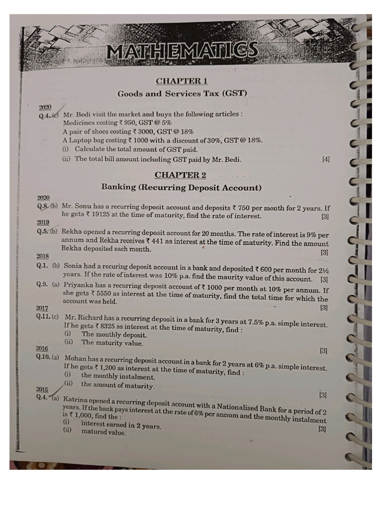 10 Years PYQ - Maths | PDF