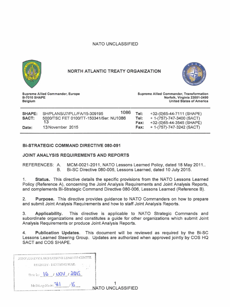Bi Strategic Command Directive 080 091 Lessons Learnt | Download Free ...