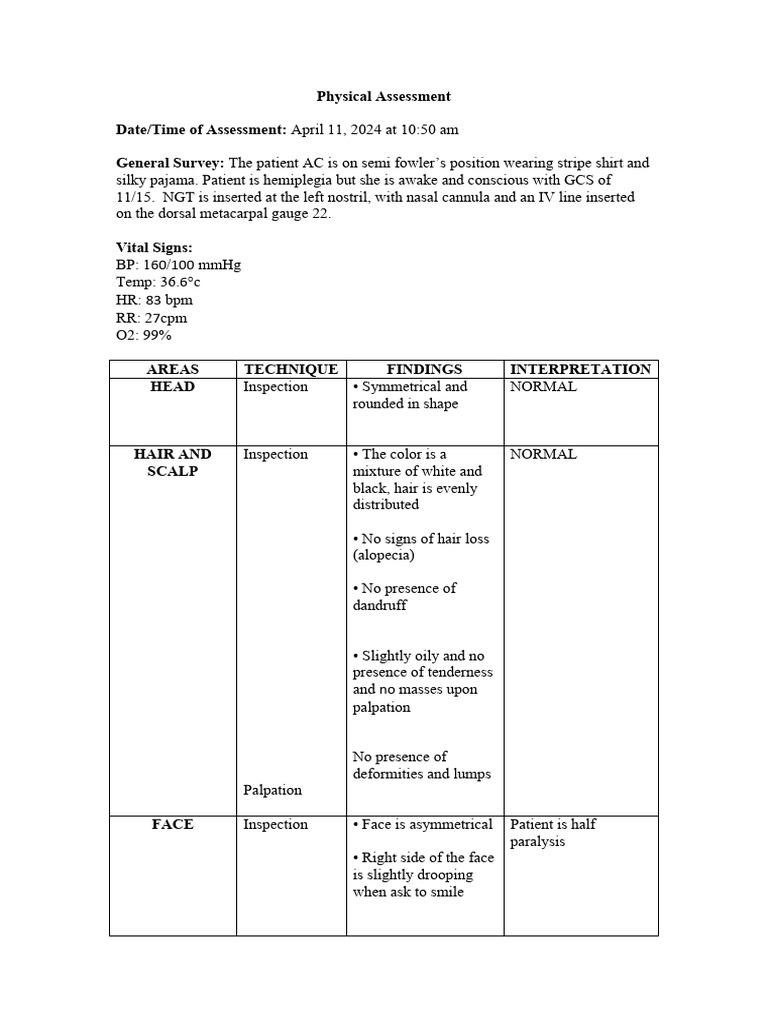 Pa Cva Final | PDF | Thorax | Physical Examination