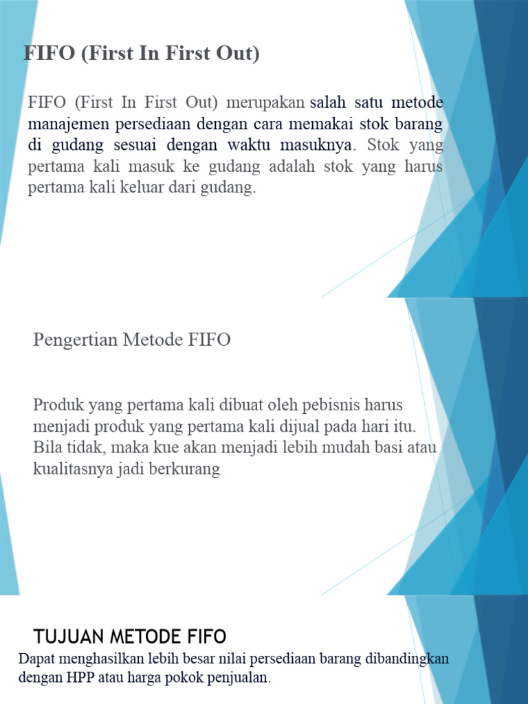 FIFO (First in First Out) | PDF