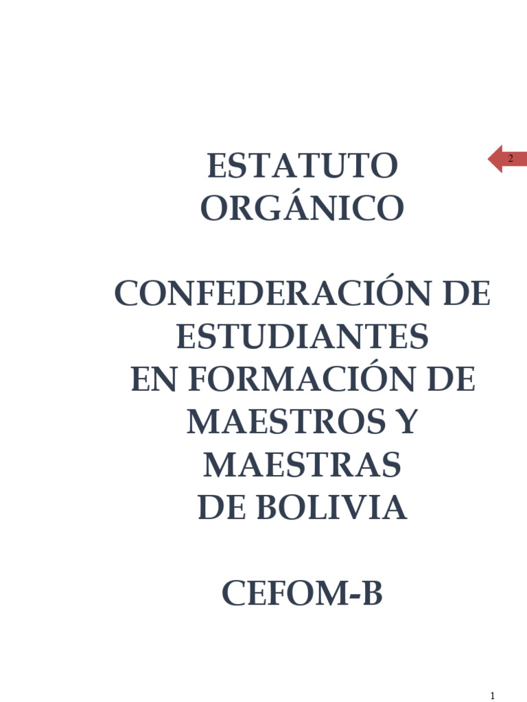 Estatuto Organico Cefom B | PDF | Bolivia | Educación más alta