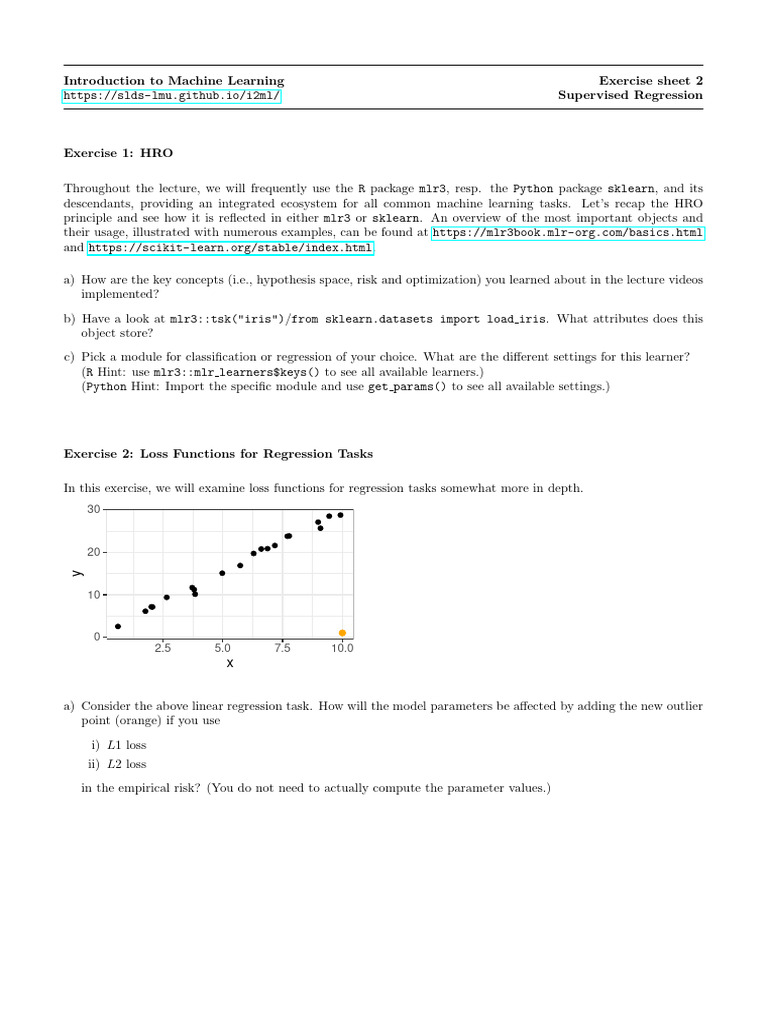 regression exercises | PDF | Regression Analysis | Loss Function
