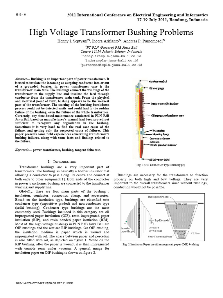 High Voltage Transformer Bushing Issues | PDF | Transformer ...