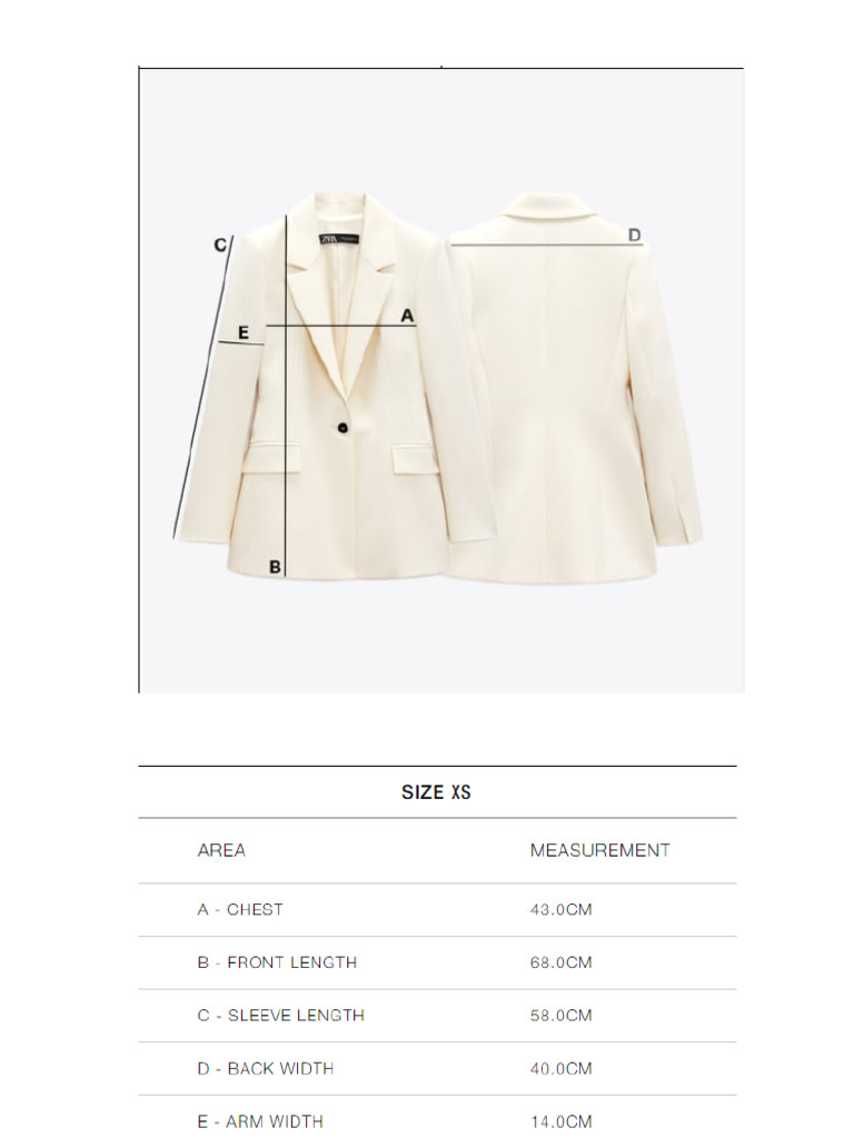 Zara Size Guide | PDF