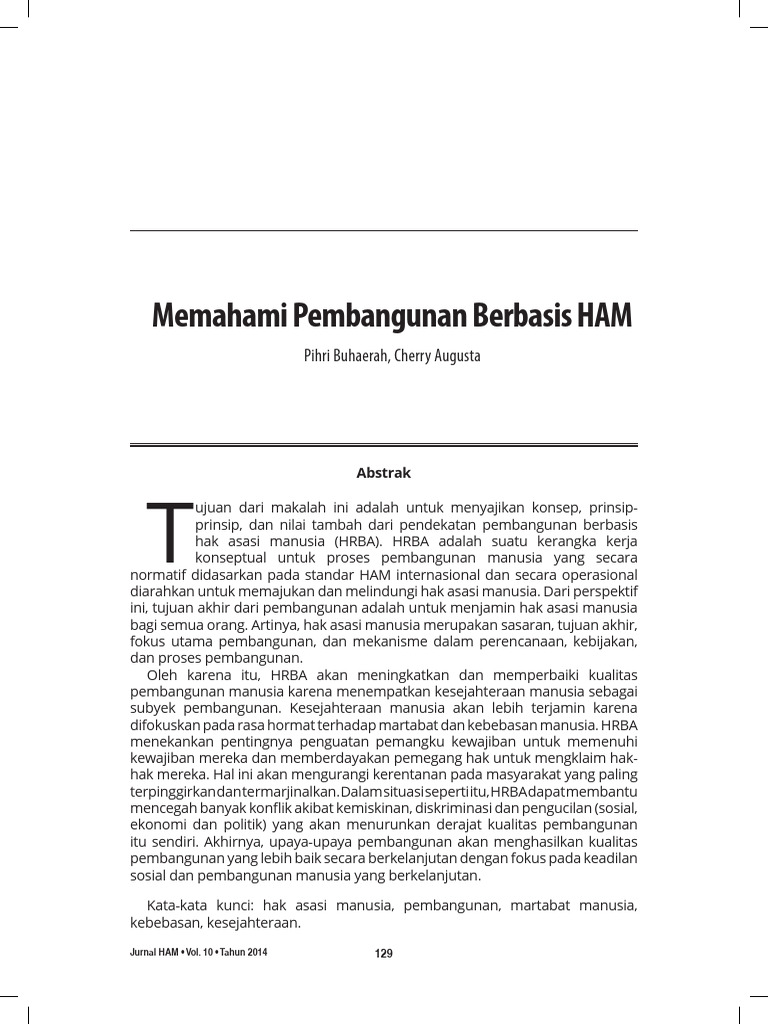 Memahami Pembangunan Berbasis HAM | PDF