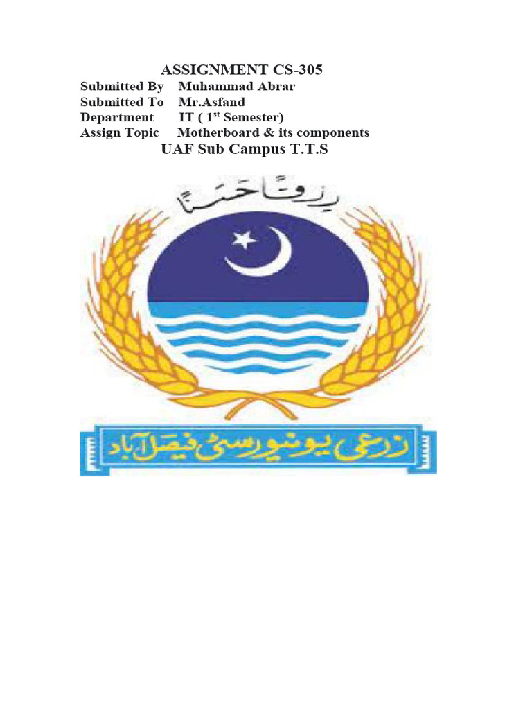 Assignment CS by ABRAR | PDF | Random Access Memory | Manufactured Goods