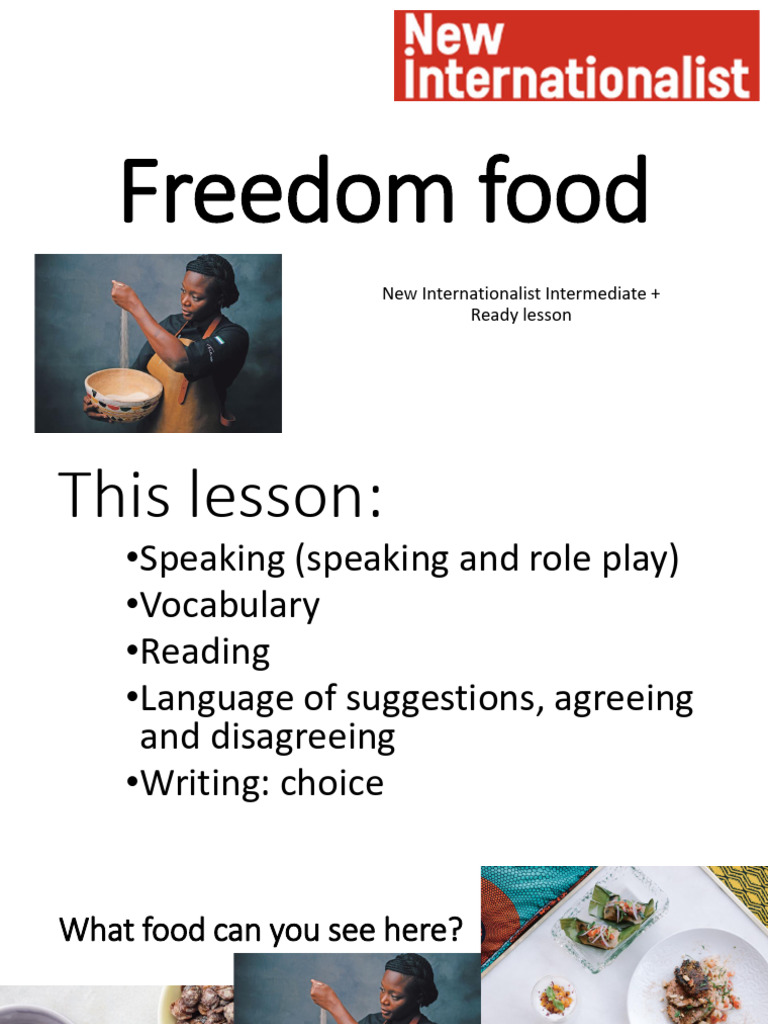 Freedom Food Lesson Plan B2 | PDF | Foods | African Cuisine