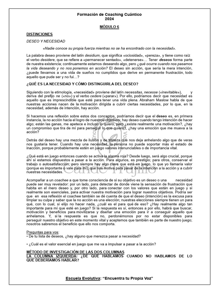 Coaching Cuántico - Módulo 6 | Descargar gratis PDF | Pensamiento | Amor