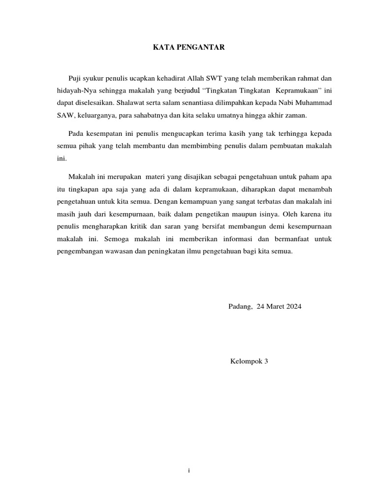 KATA PENGANTAR Pramuka | PDF