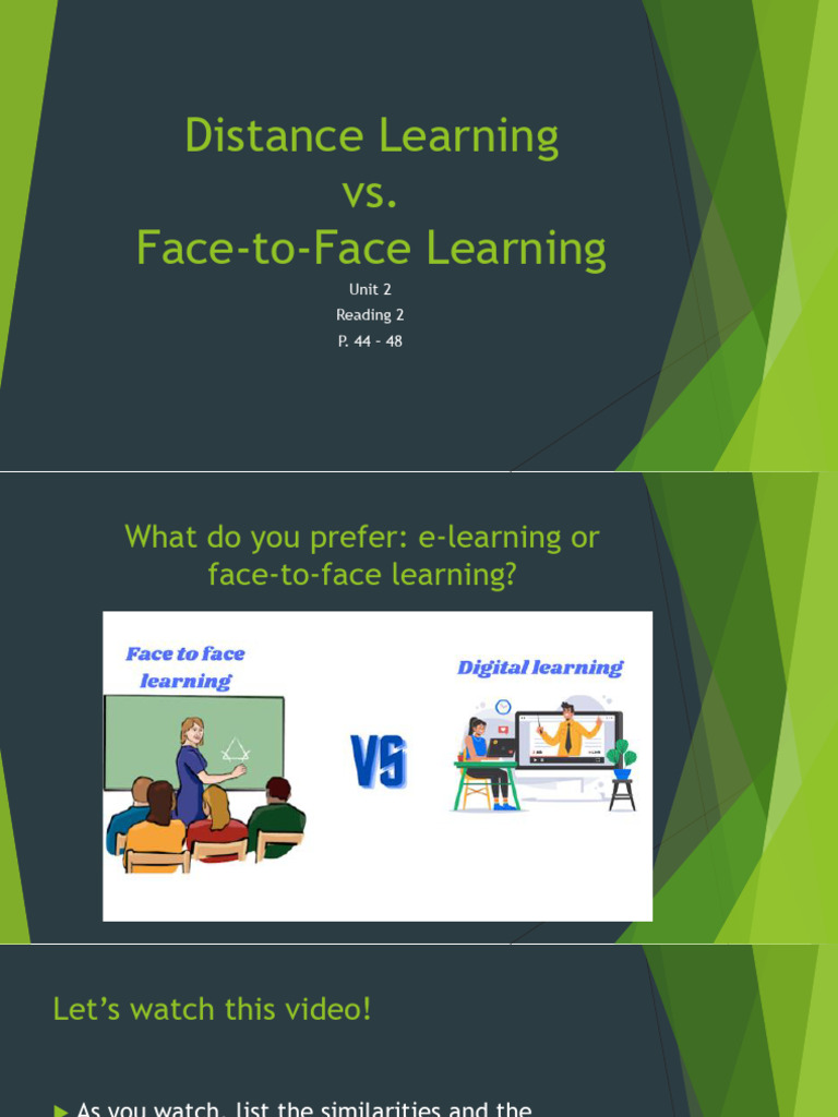 E Learning Vs Face To Face | PDF | Distance Education | Educational ...