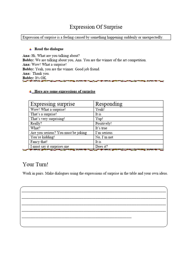 Expressing Sympathy and Surprise - 73878 | PDF | Self-Improvement