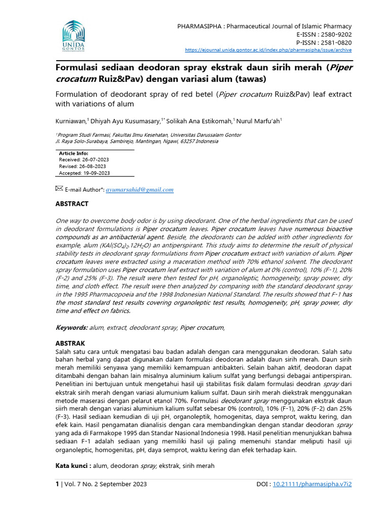 10665-Article Text-30695-1-10-20230919 | PDF | Odor | Toiletry