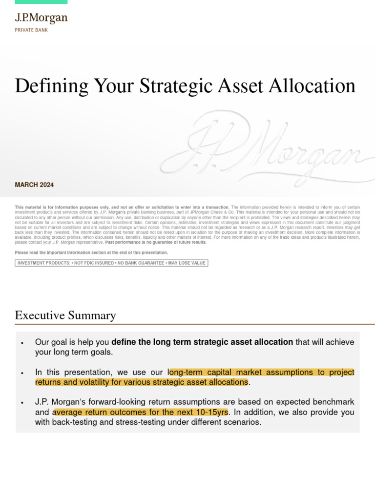 J.P. Morgan 2024 Asset Allocation Insights | PDF | Asset Allocation ...