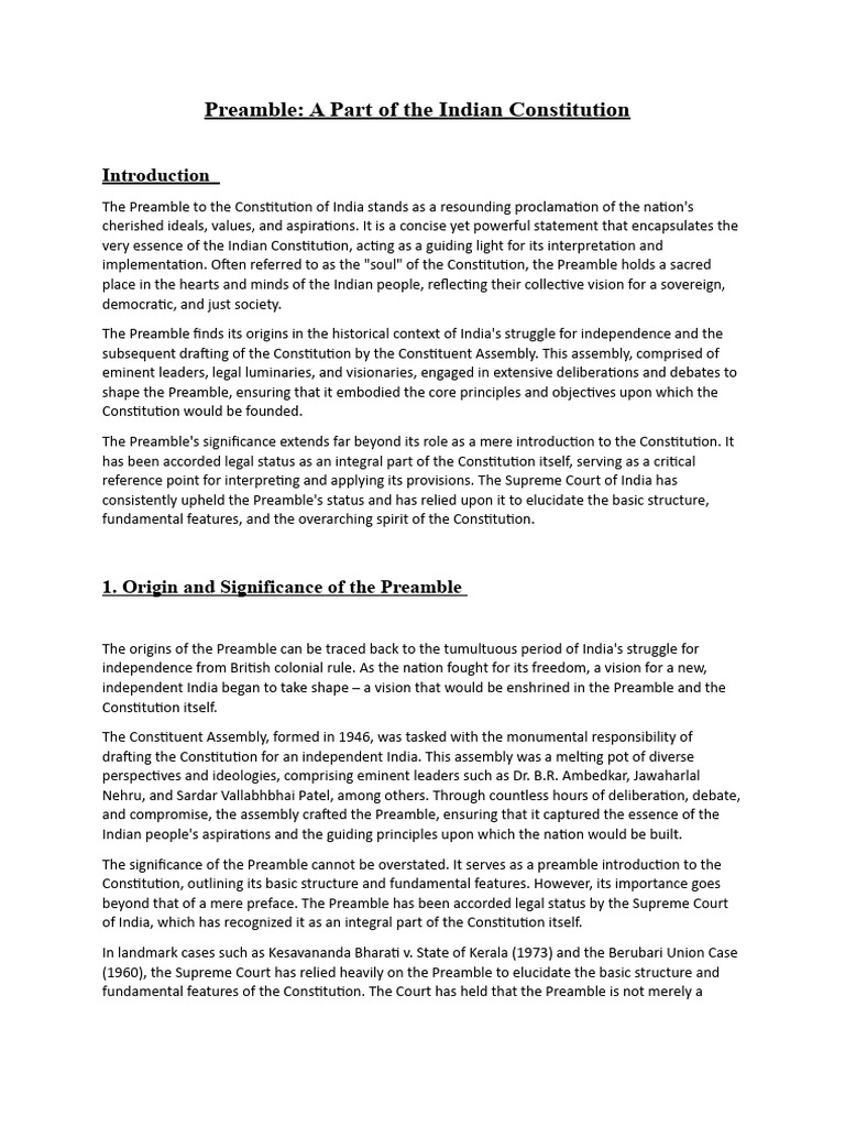 Preamble | Download Free PDF | Constitution | Justice