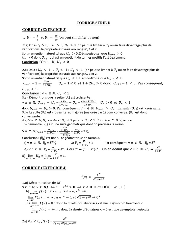 Analyse des Suites et Probabilités | PDF | Limite (mathématiques ...