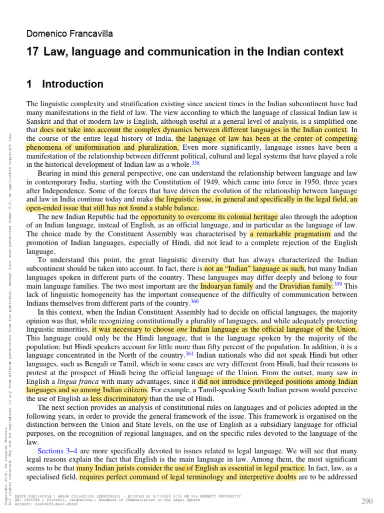 Ver Imp - Law - Language - Communication - Indian - Context | PDF ...