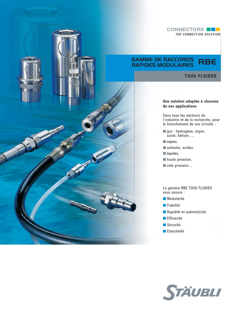 Raccords rapides modulaires RBE Stäubli | PDF | Acier inoxydable | Pression