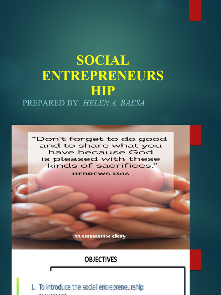 LESSON 1 SOCIAL ENTREPRENEURSHIP Part 1 | PDF | Social Entrepreneurship ...
