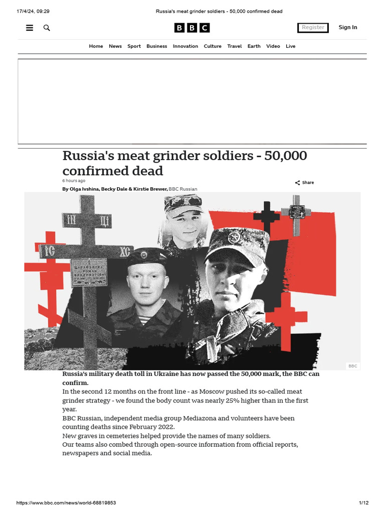 Russia's Meat Grinder Soldiers - 50,000 Confirmed Dead | PDF | Russia | World Politics