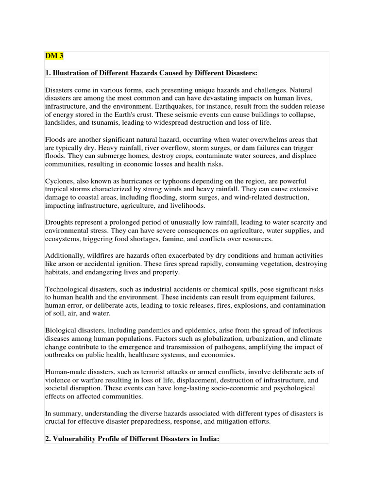 Disasters: Hazards, Vulnerabilities, Relief | PDF | Natural Disasters | Emergency Management