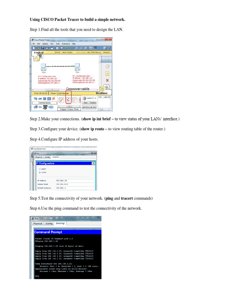 Using CISCO Packet Tracer To Build A Simple Network | PDF