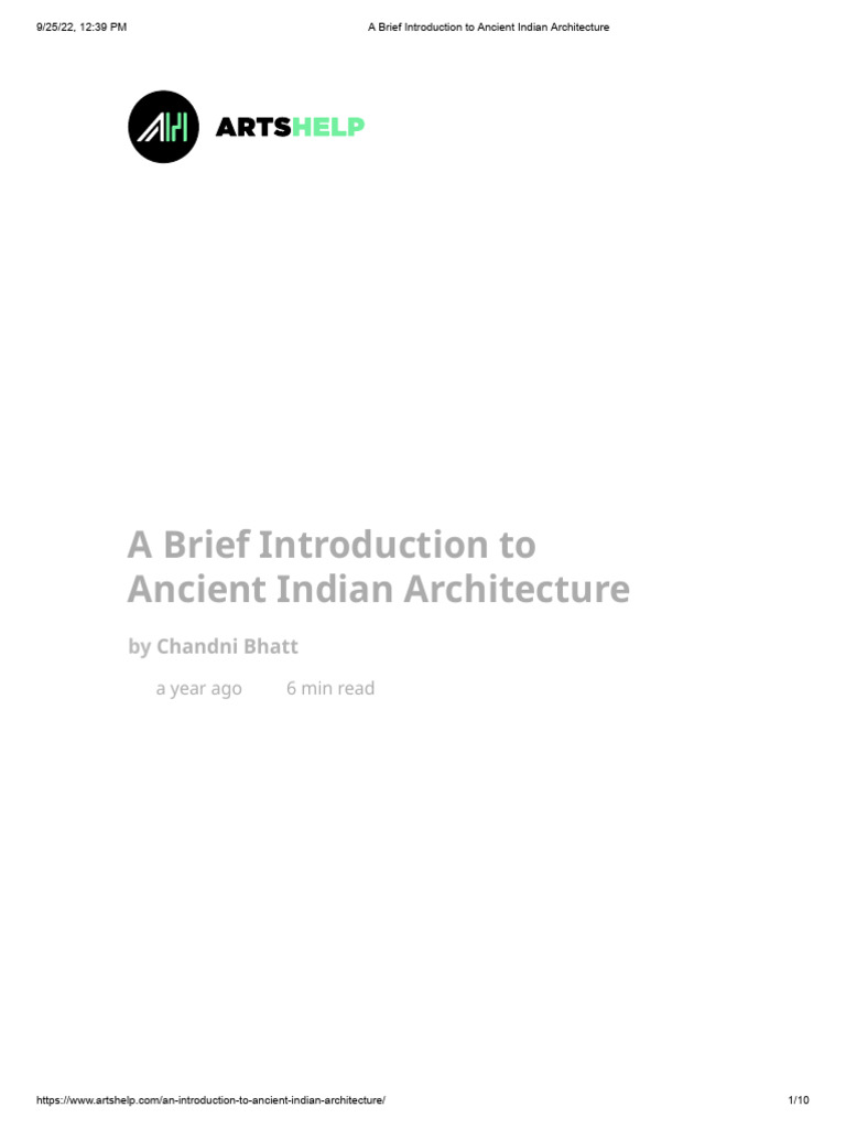 A Brief Introduction to Ancient Indian Architecture | PDF