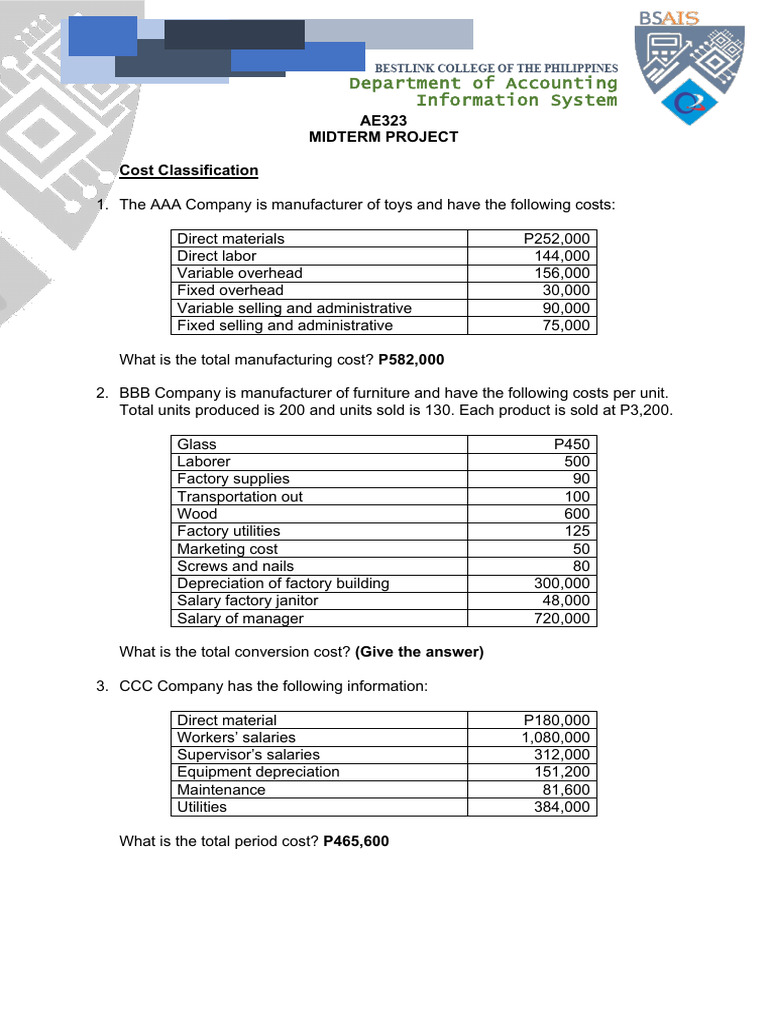 AE323 Midterm Quizzers AY 23 24 | PDF | Inventory | Cost Of Goods Sold