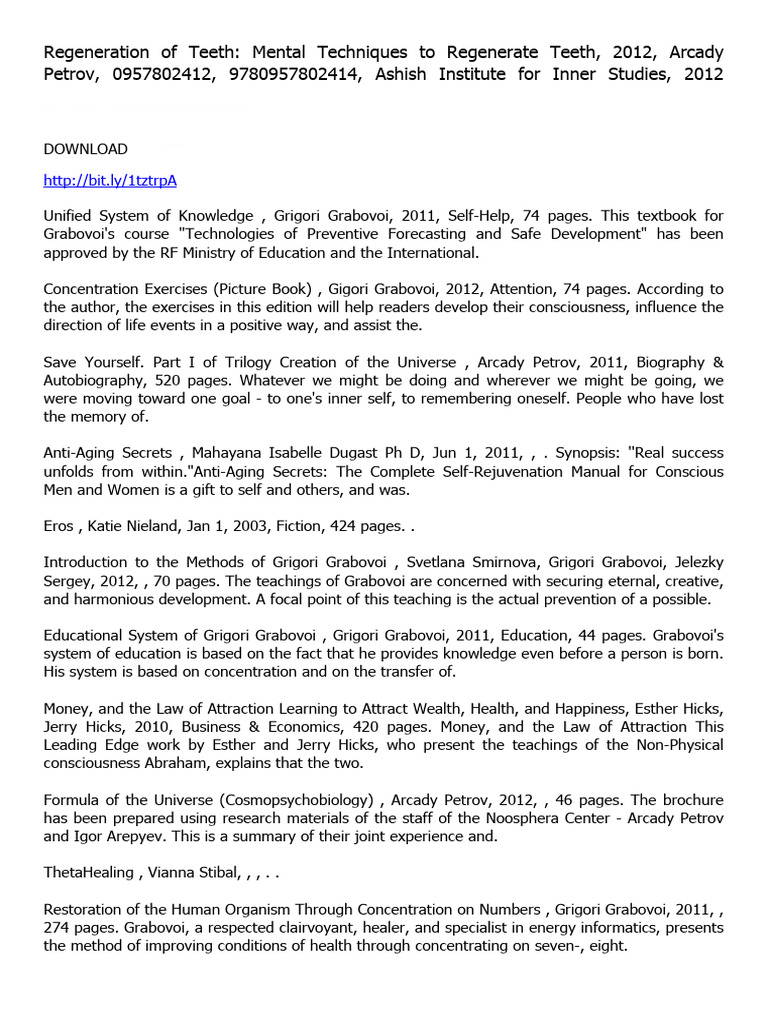 regeneration-of-teeth-mental-techniques-to-regenerate-teeth | PDF | Diagnostic And Statistical ...