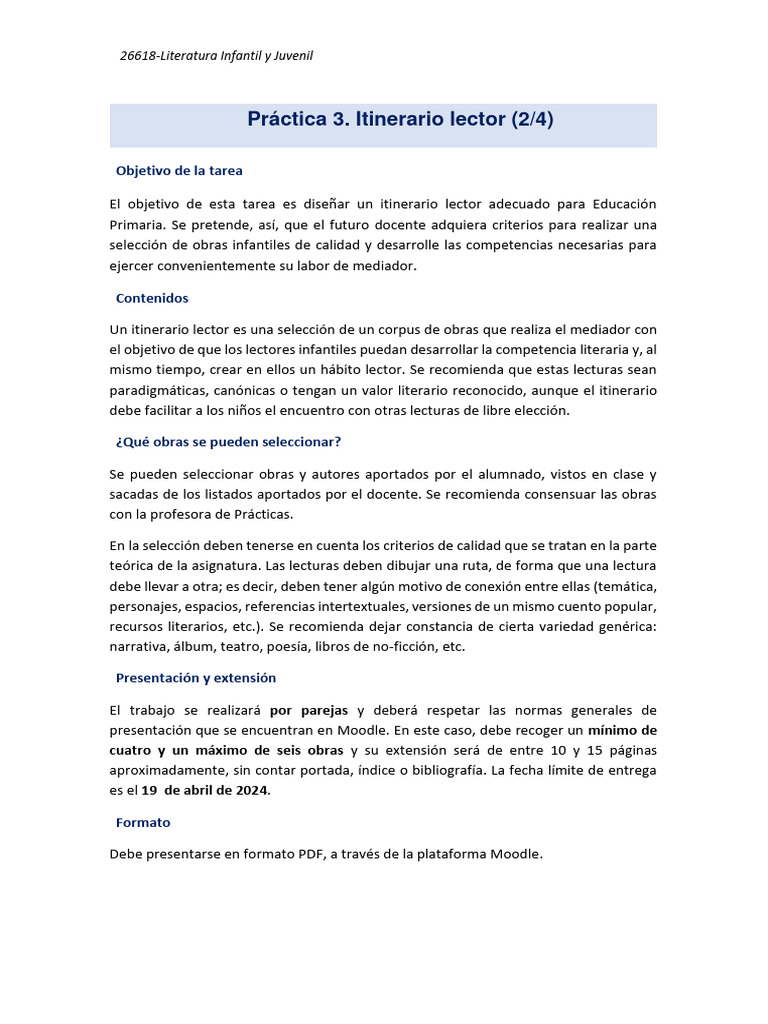 Indicaciones Itinerario Lector | PDF | Maestros | Comprensión lectora